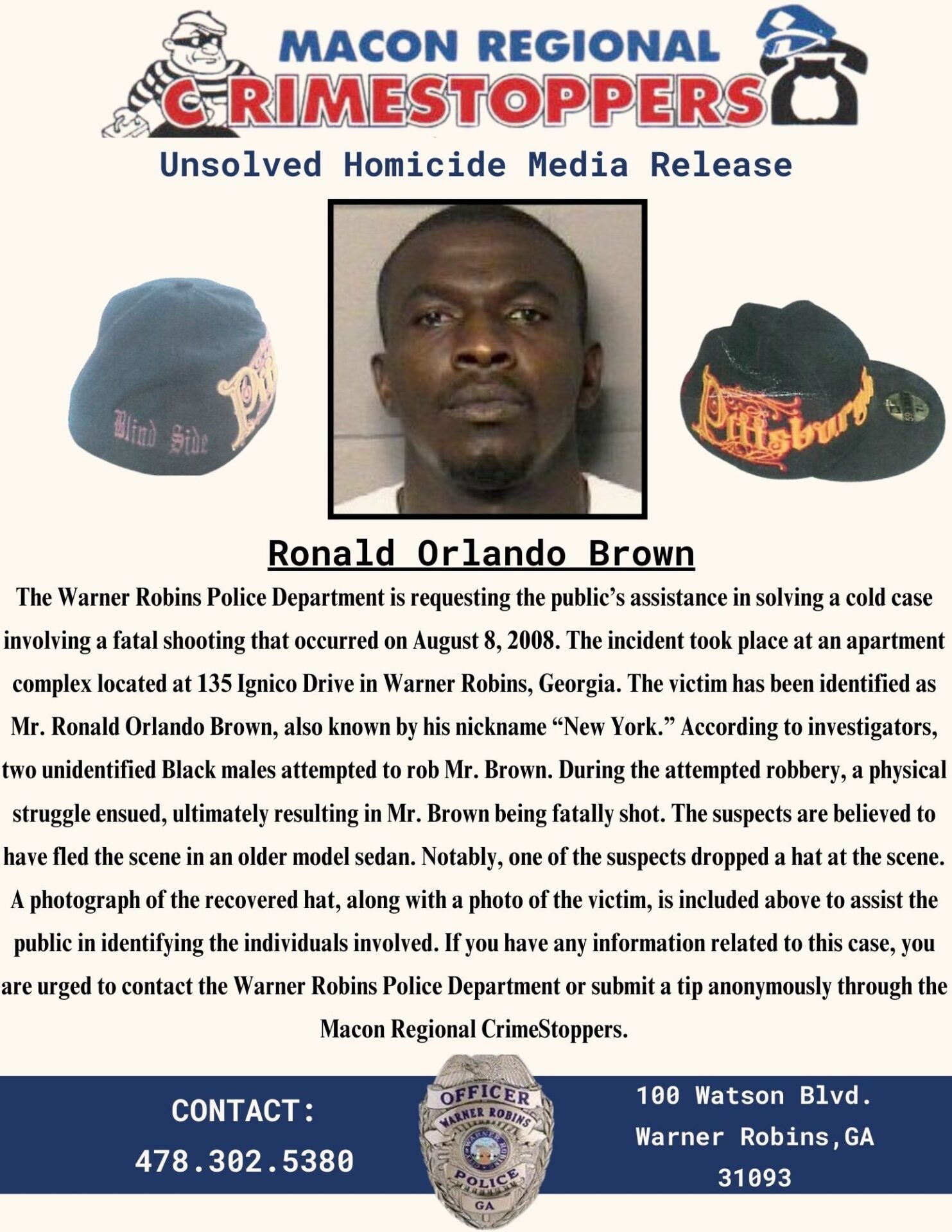 Unsolved Homicide: Seeking Justice for Ronald Orlando Brown - Macon ...